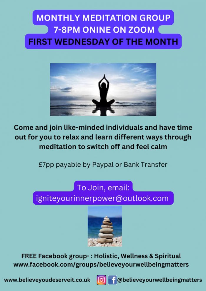 Online Meditation group (monthly)